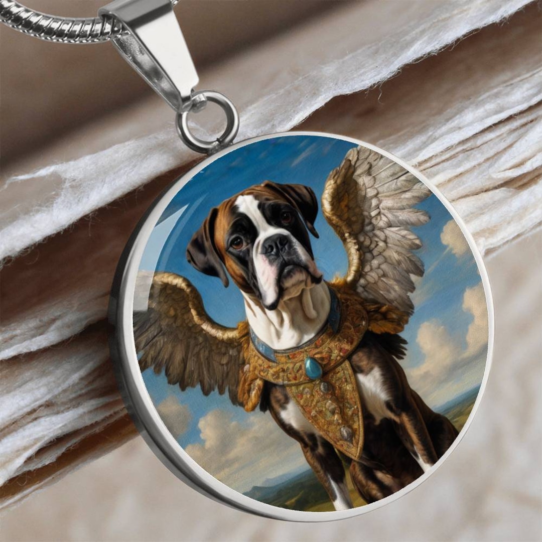 Brindle Boxer Dog Angel Necklace: Custom Pet Memorial Jewelry - Etsy
