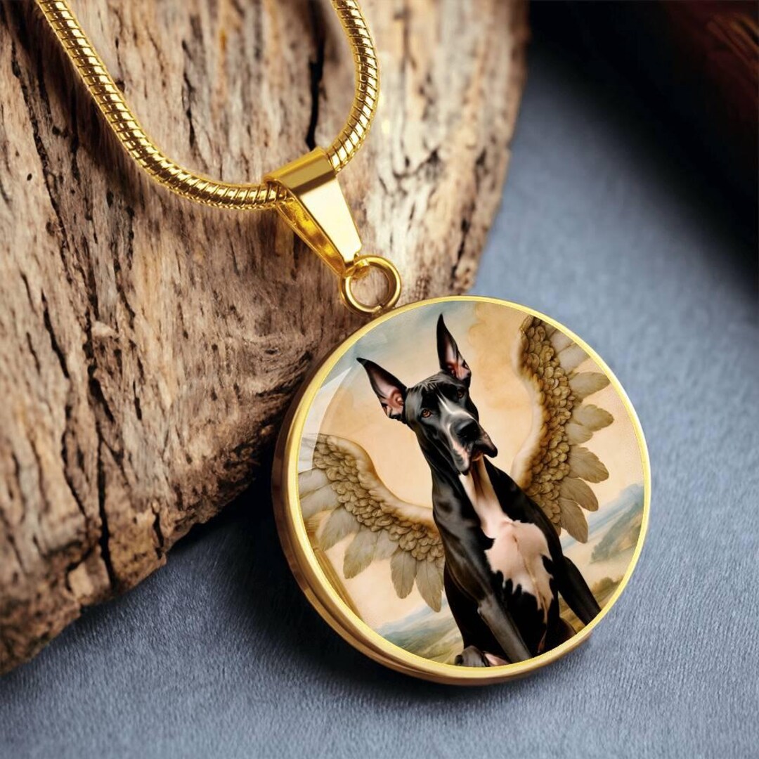 Black Great Dane Gifts, Great Dane Dog Angel Necklace, Personalized ...