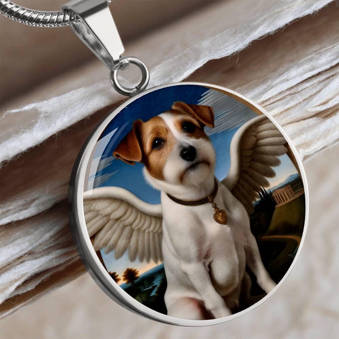 Jack Russell Terrier Angel Pendant: Personalized Dog Memorial Necklace ...