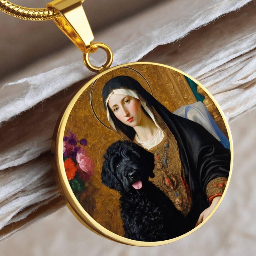 Portie Dog Pendant With Engrave Option, Portuguese Water Dog and Virgin ...