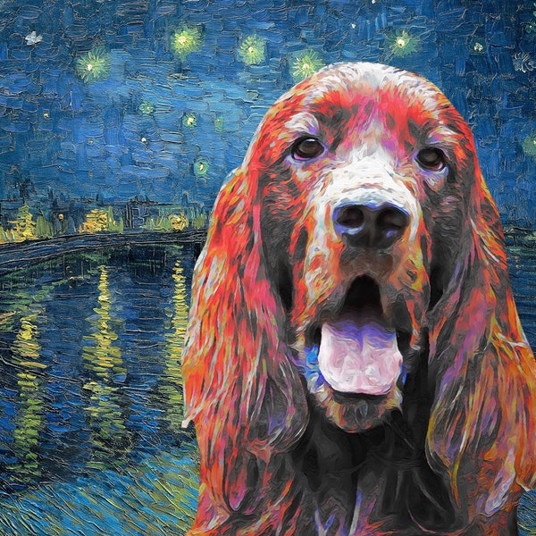 Irish Setter Art - Etsy