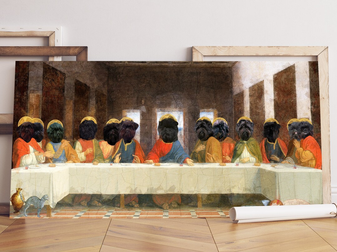 Affenpinscher Art Last Supper, Monkey Dog Gifts, Leonardo Da Vinci ...