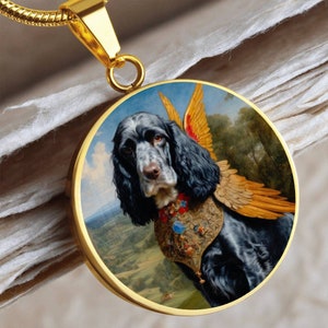 Blue Roan Cocker Spaniel Angel Necklace, Your Dog Angel, Cocker Dog ...