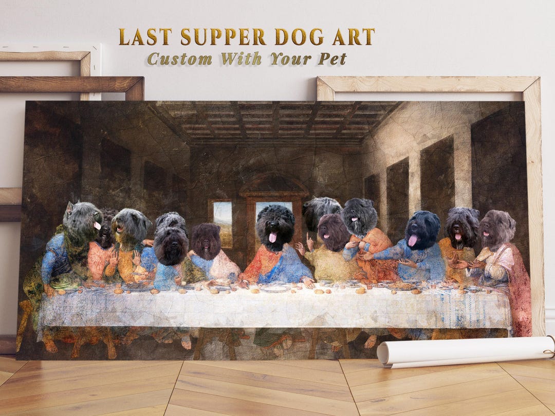 Bouvier Des Flandres Last Supper Art – Renaissance Dog Portrait ...