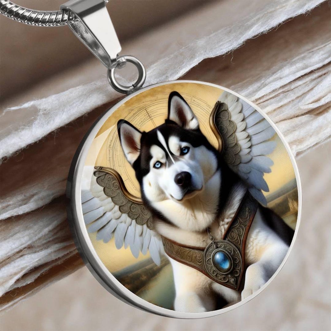 Siberian Husky Angel Necklace, Custom Dog Jewelry, Husky Gifts ...