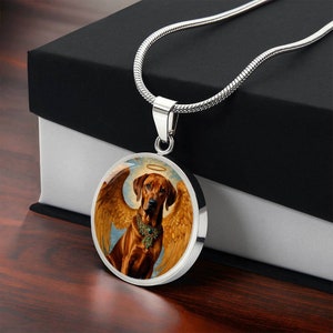 Rhodesian Ridgeback Necklace Angel, Personalized With Engrave Option ...