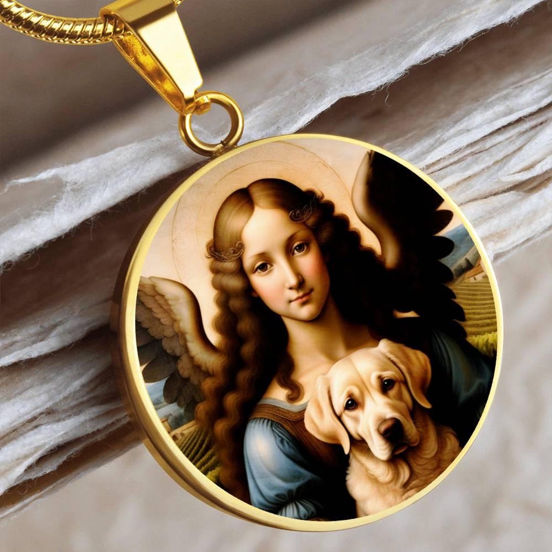 Labrador Retriever and Angel Necklace, Yellow Lab Dog Gifts ...