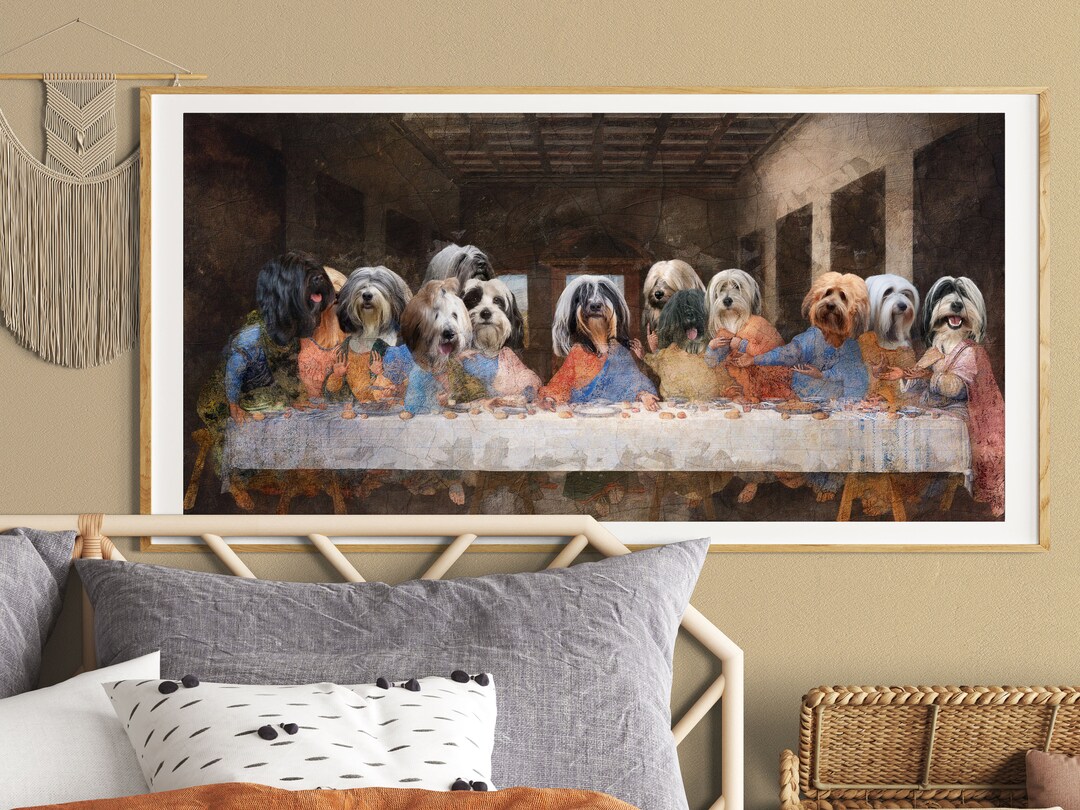 Tibetan Terrier Last Supper Art: Renaissance Dog Canvas Print ...