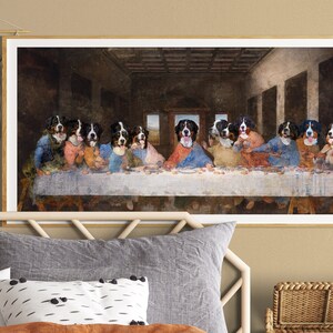 Bernese Mountain Dog Last Supper Art by Leonardo Da Vinci, Berner Dog ...