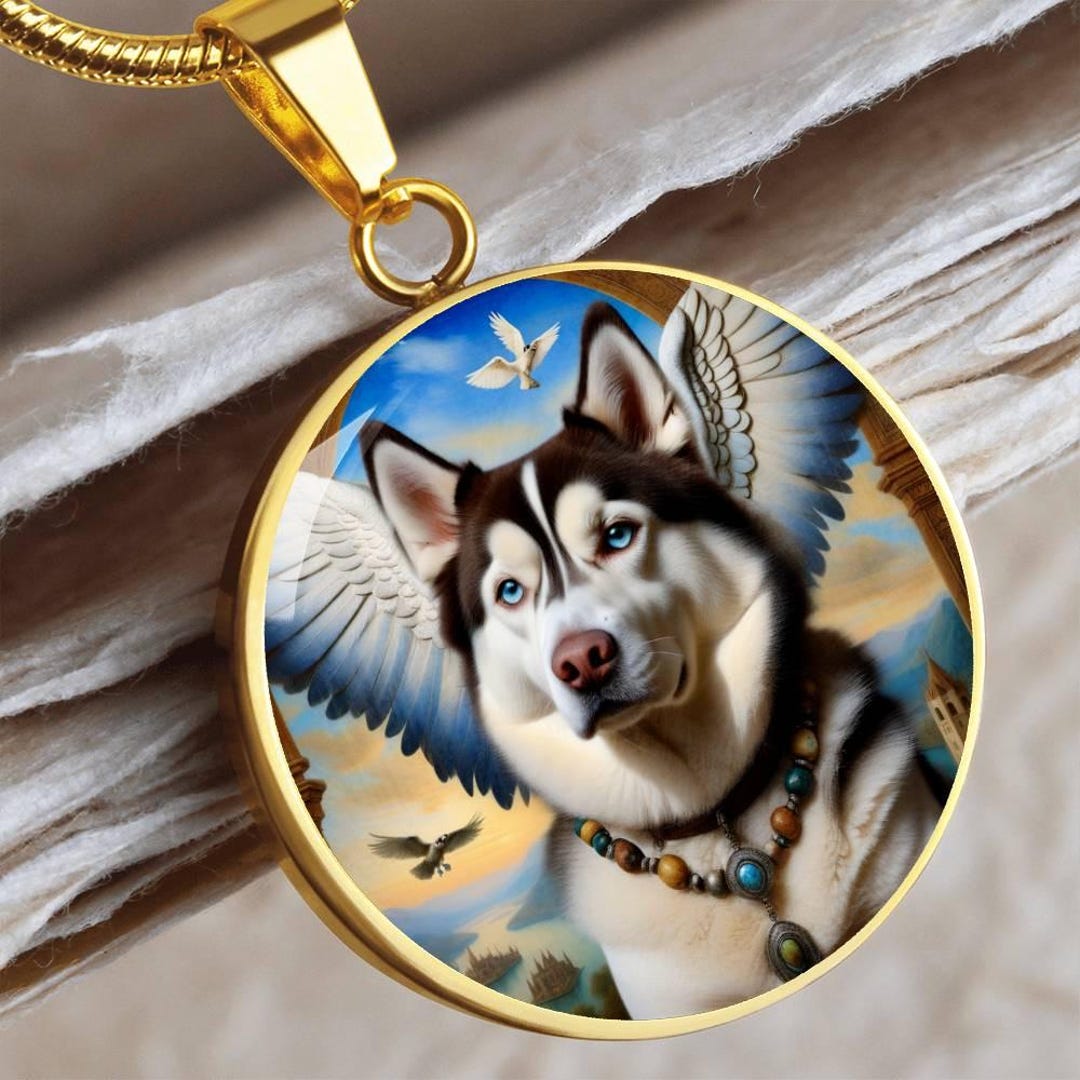 Siberian Husky Angel Necklace, Custom Dog Jewelry, Husky Gifts ...