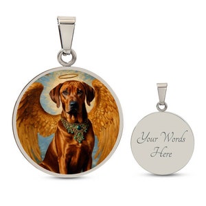 Rhodesian Ridgeback Necklace Angel, Personalized With Engrave Option ...