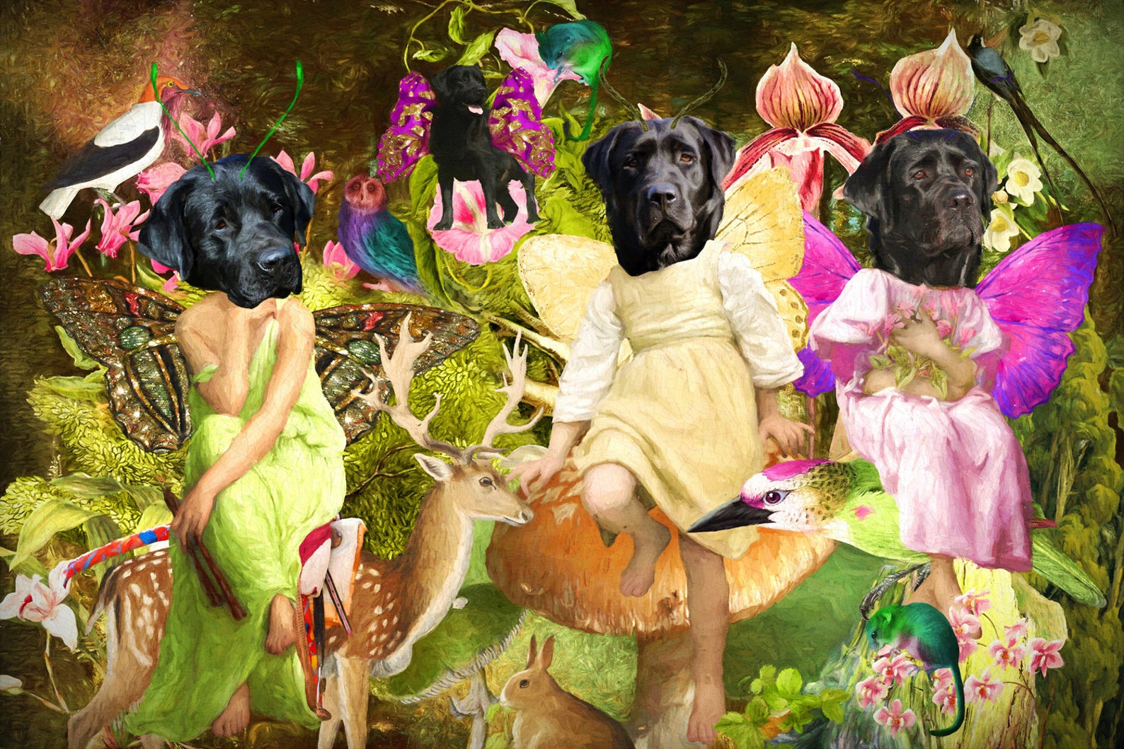 Black Labrador Retriever Fantasy Art Limited Edition Enchanted | Etsy