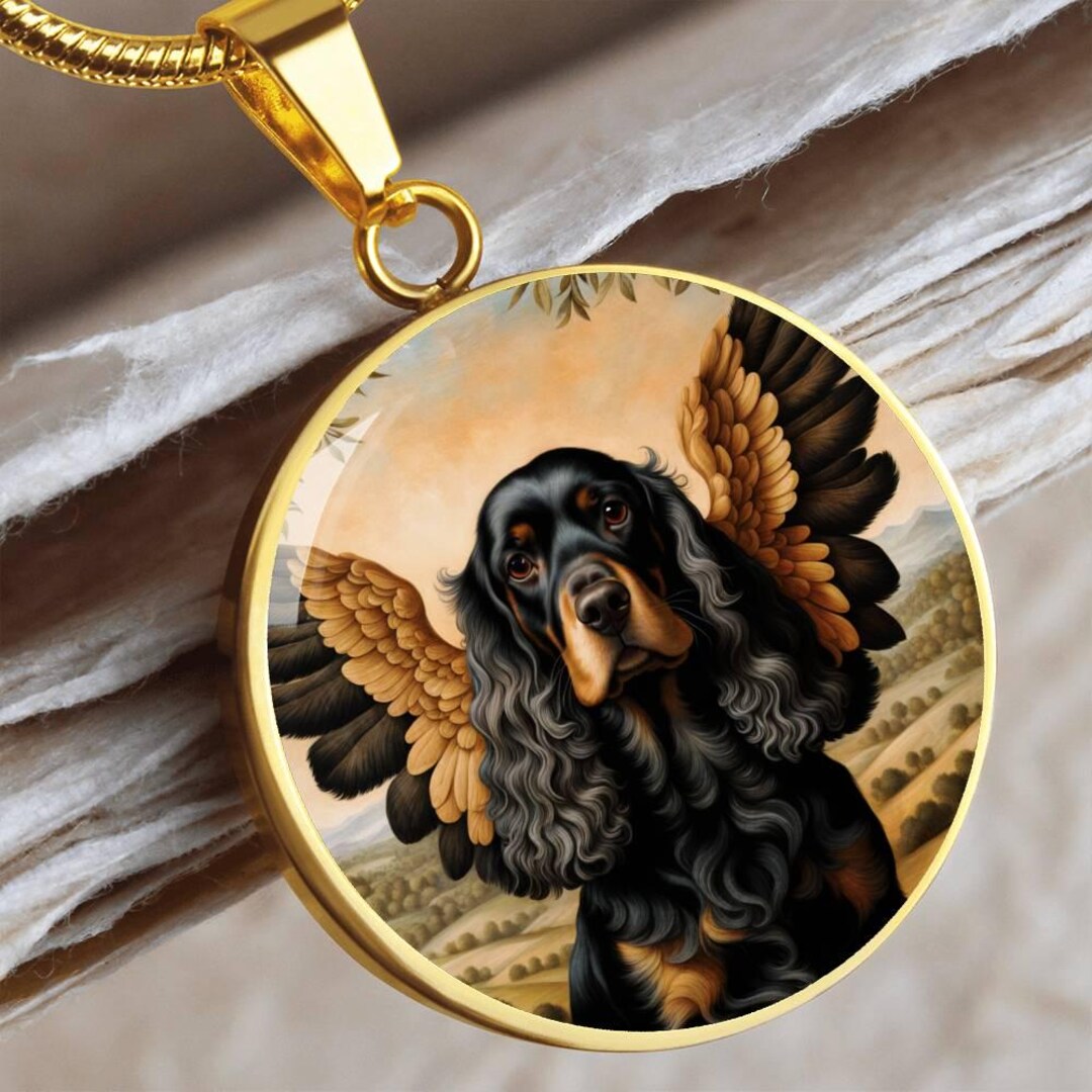 Cocker Spaniel Memorial Jewelry – Angel Wing Custom Dog Necklace - Etsy