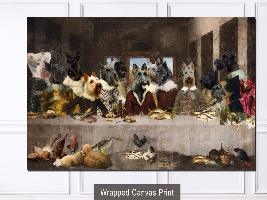 Scottish Terrier Last Supper Art: Renaissance Dog Canvas Print ...