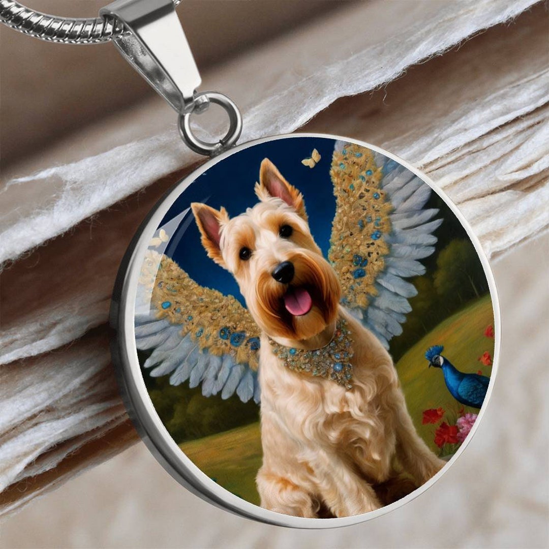 Wheaten Scottish Terrier Angel Necklace Gift - Personalized Dog Photo ...