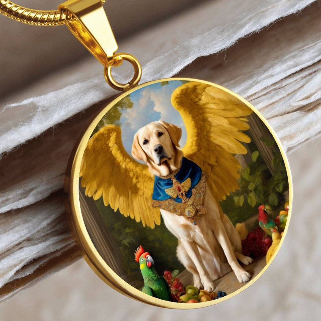 Labrador Retriever Angel Pendant, Lab Dog Necklace, Renaissance Dog ...