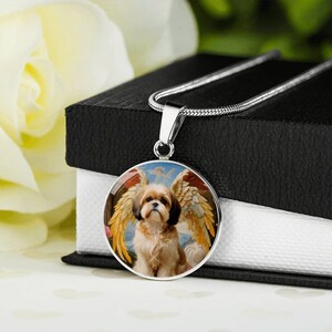 Shih Tzu Angel Necklace Gift - Personalized Dog Photo Pendant - Dog Mom ...