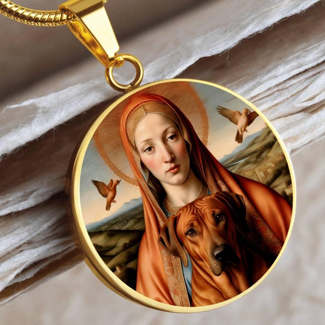 Rhodesian Ridgeback and Virgin Mary Necklace, Ridgeback Dog Gifts ...