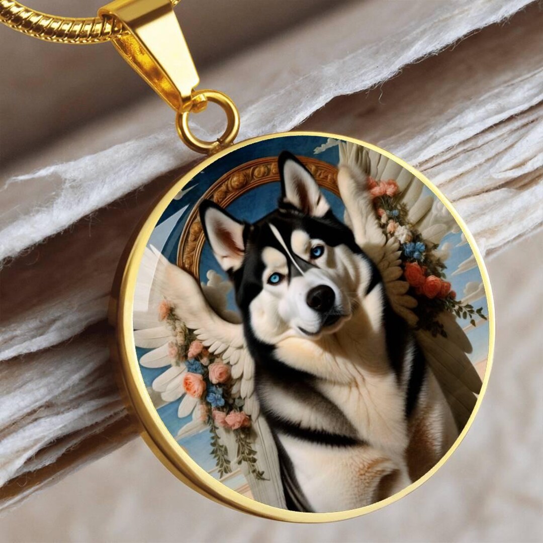 Siberian Husky Angel Necklace: Personalized Dog Memorial Pendant - Etsy