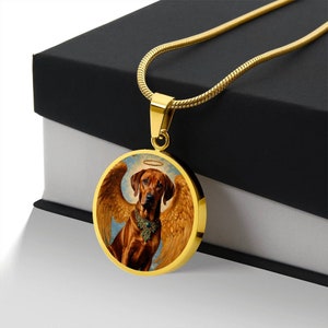 Rhodesian Ridgeback Necklace Angel, Personalized With Engrave Option ...