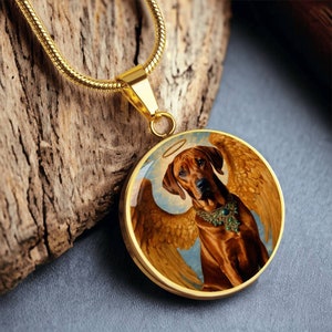 Rhodesian Ridgeback Necklace Angel, Personalized With Engrave Option ...