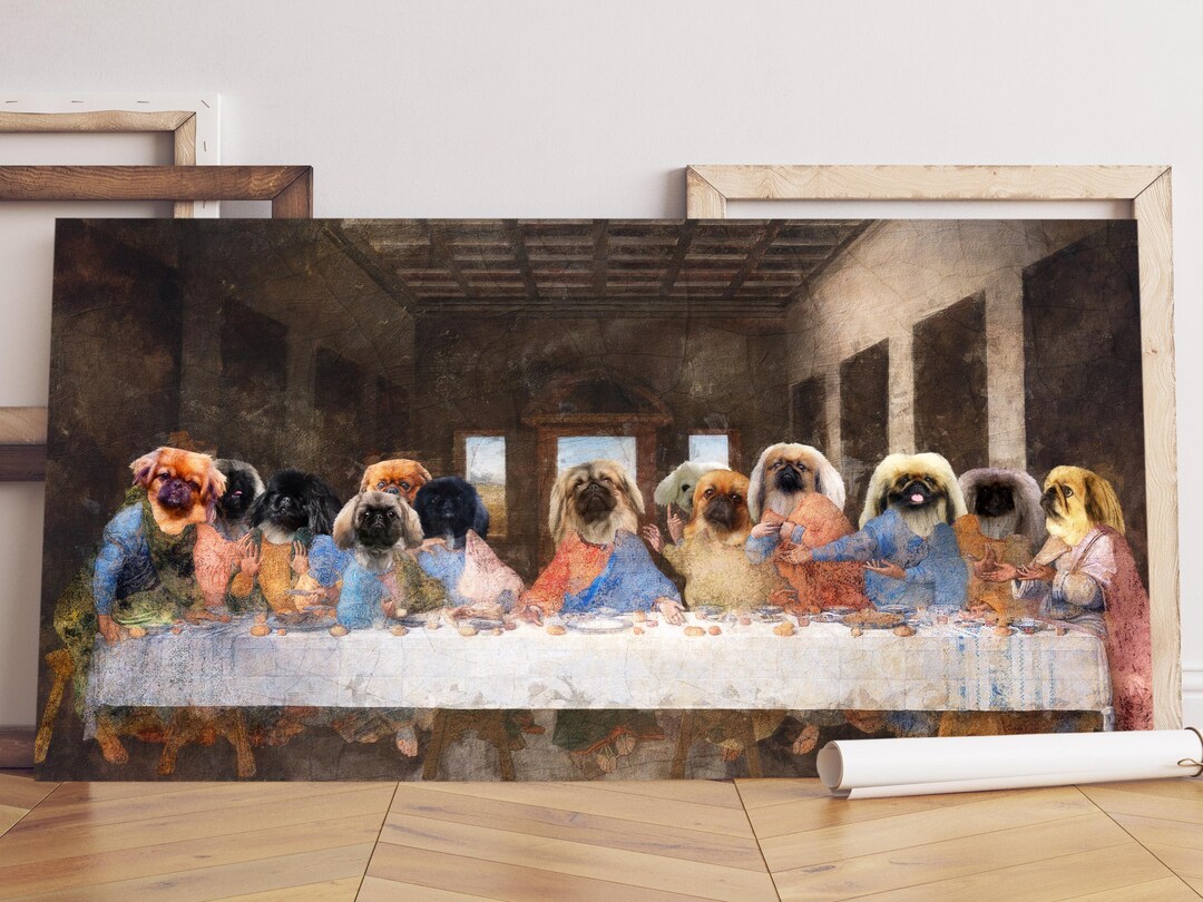 Pekingese Dog Last Supper Art: Renaissance Masterpiece Print ...