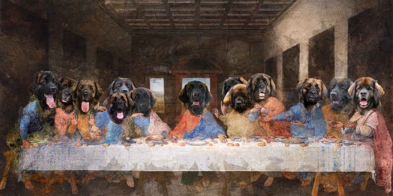 Leonberger Dog Last Supper Art: Renaissance Masterpiece Print ...