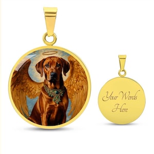 Rhodesian Ridgeback Necklace Angel, Personalized With Engrave Option ...