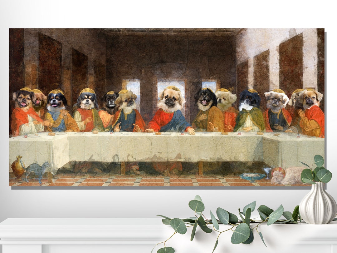 Tibetan Spaniel Art Last Supper by Leonardo Da Vinci, Tibbie Dog ...