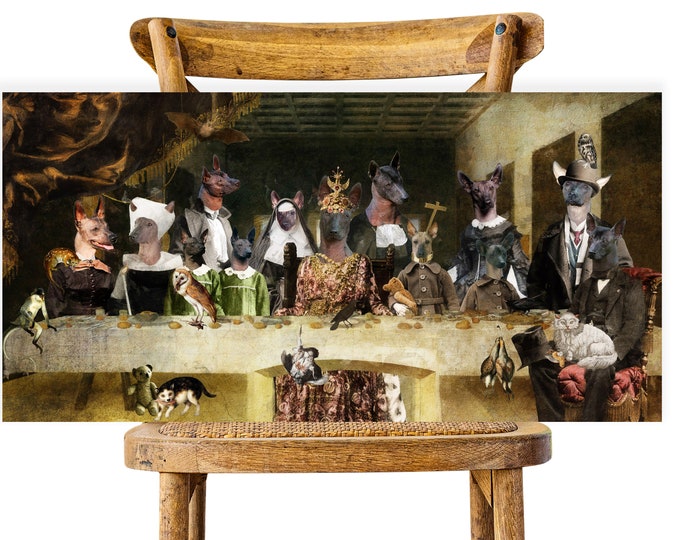 Xoloitzcuintli Dog Last Supper Art: Renaissance Gallery Wrap ...