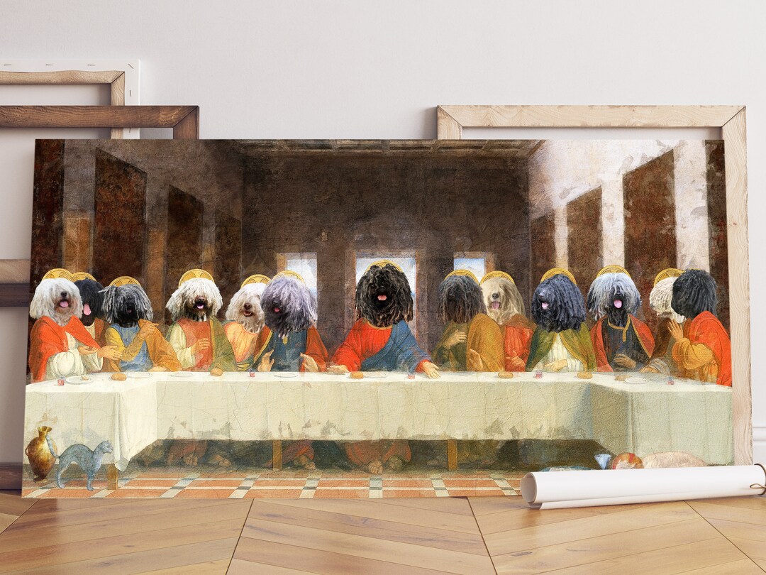 Puli Dog Last Supper Canvas Art: Renaissance Dog Mom Gift, Personalized ...