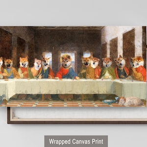 Red Shiba Inu Art Last Supper, Shiba Dog Gifts, Renaissance Dog ...