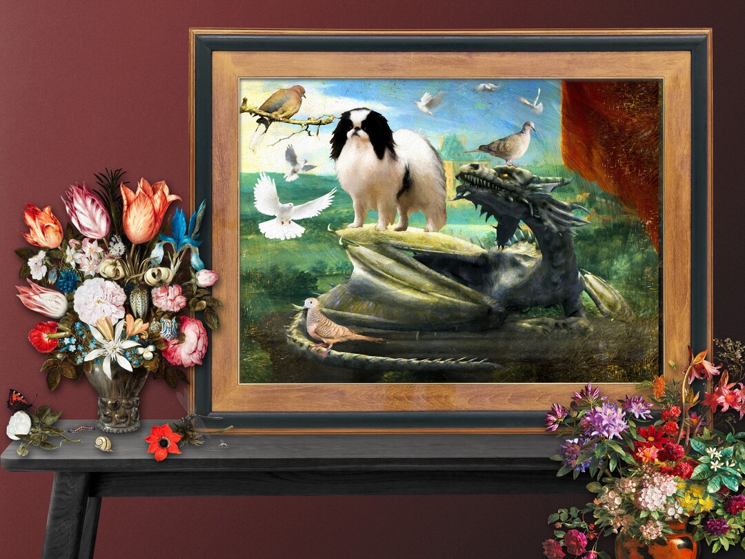 Japanese Chin Art Print Golden Age Masterpiece of a Chin Dog - Etsy