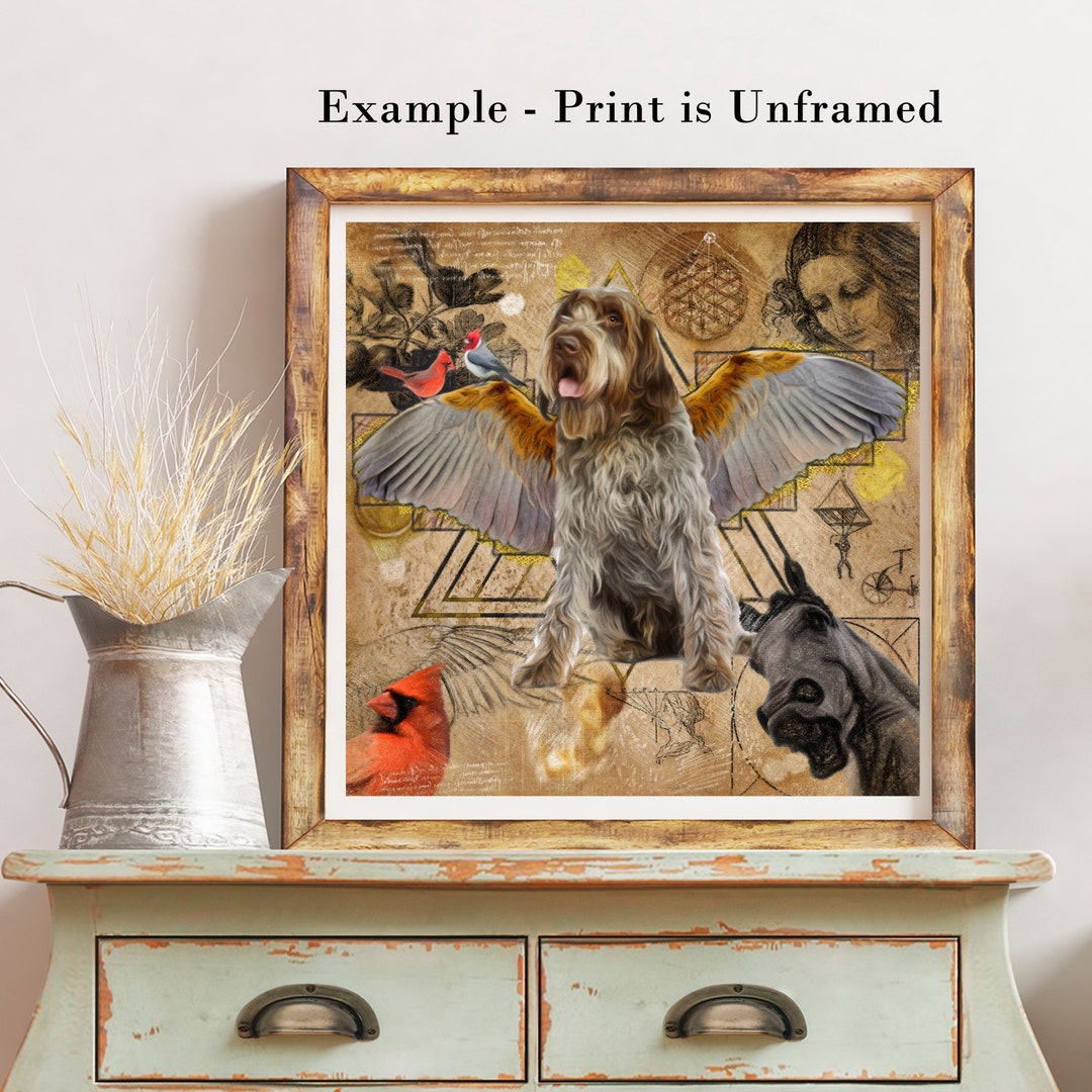 Wirehaired Pointing Griffon Art Angel, Dog Da Vinci CANVAS Print ...