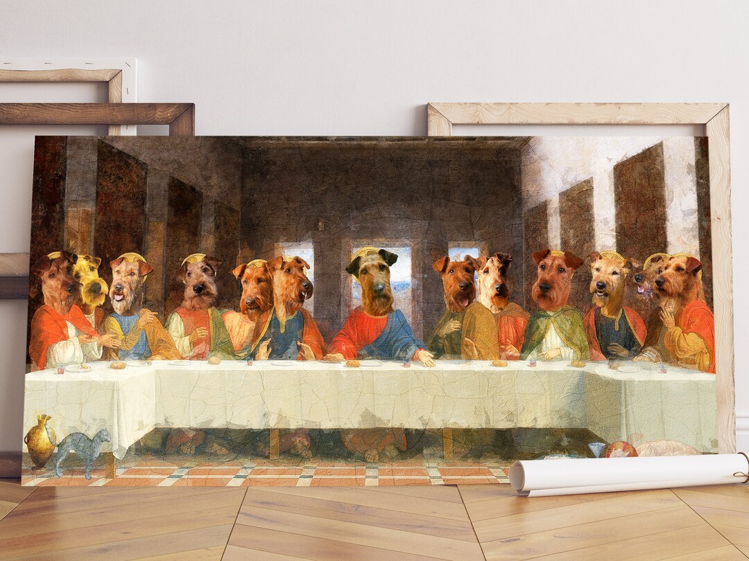 Irish Terrier Last Supper Altered Art, Leonardo Da Vinci LIMITED ...
