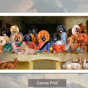 Personalized Pet Last Supper, Gallery Wrap Custom Pet Portrait ...