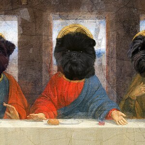 Affenpinscher Art Last Supper, Monkey Dog Gifts, Leonardo Da Vinci ...