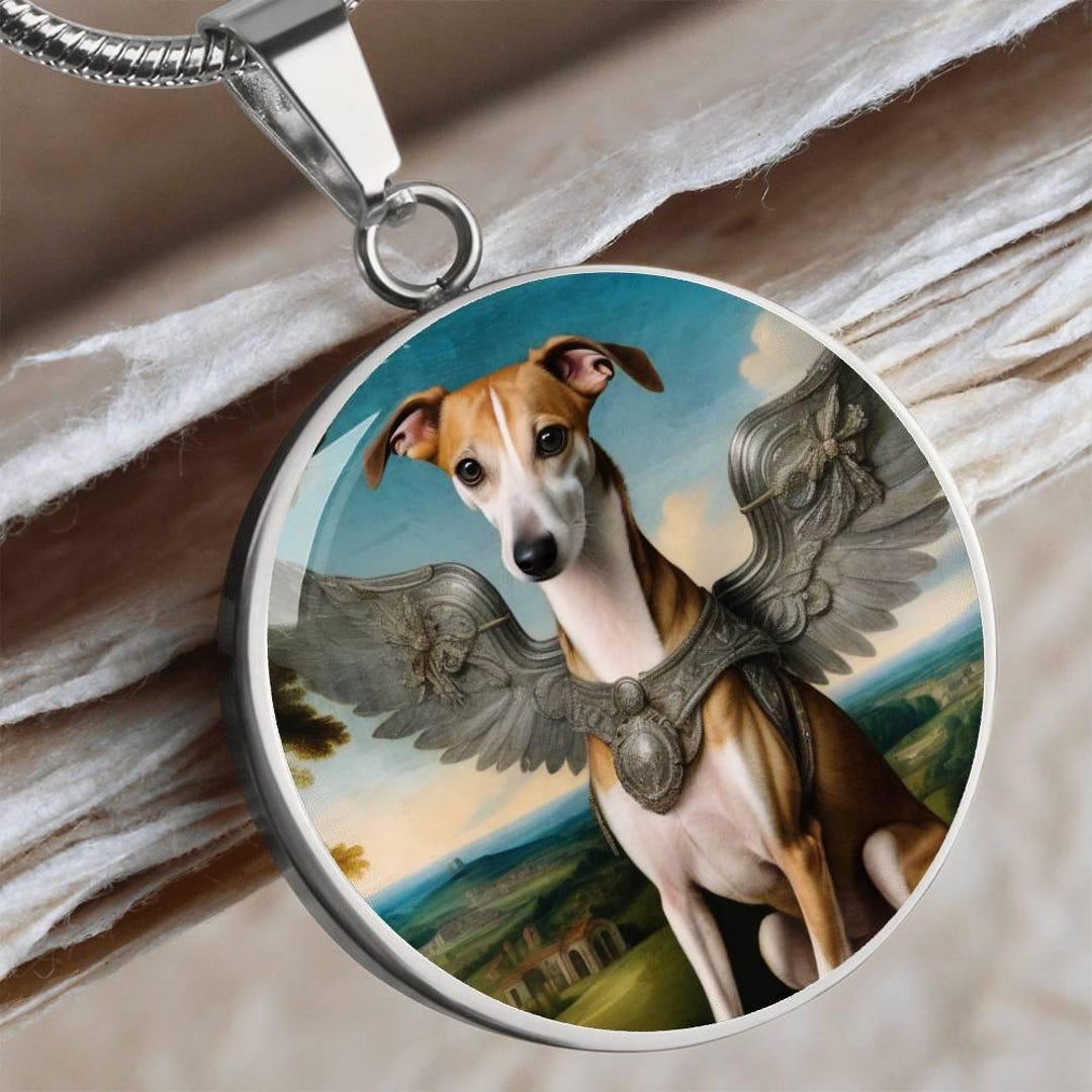 Whippet Memorial Jewelry – Angel Wing Custom Dog Necklace - Etsy