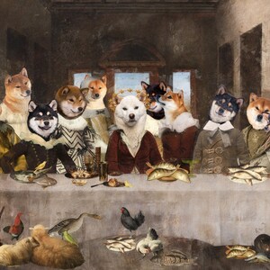 Shiba Inu Artwork LIMITED EDITION Dog Last Supper Art, Canvas Gallery ...