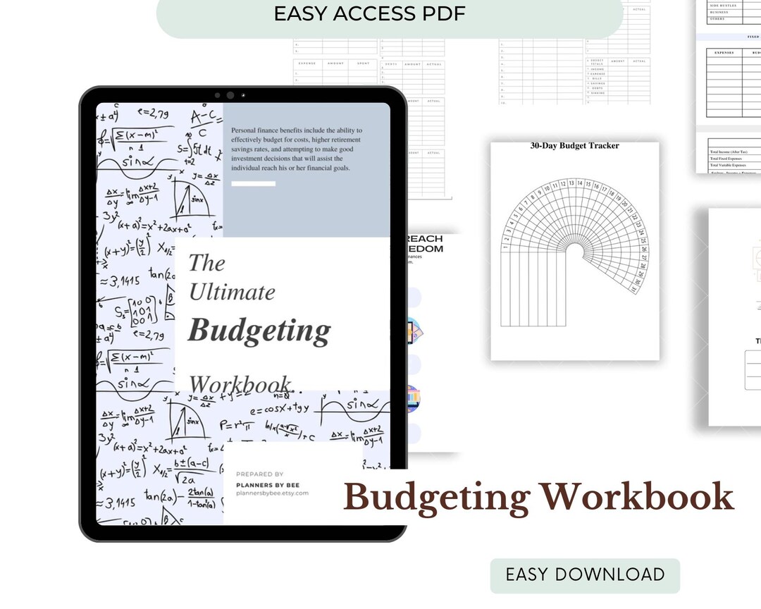 Budgeting Workbook Printable | Income, Expense, Savings & Debt Tracker ...