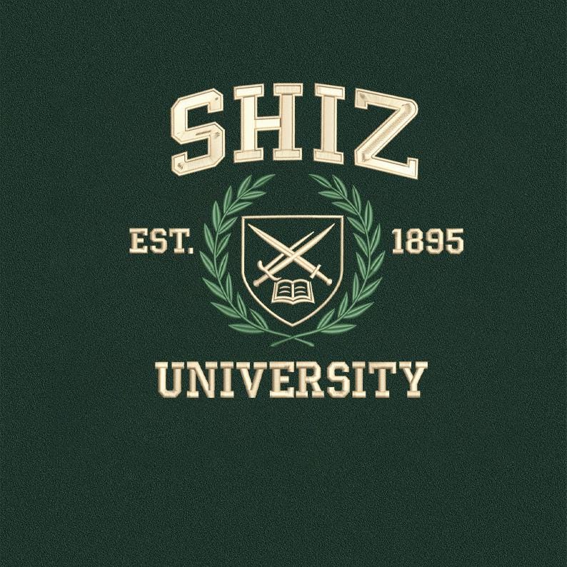 SHIZ University Embroidery Design, Academic Crest Laurel Sword Emblem ...