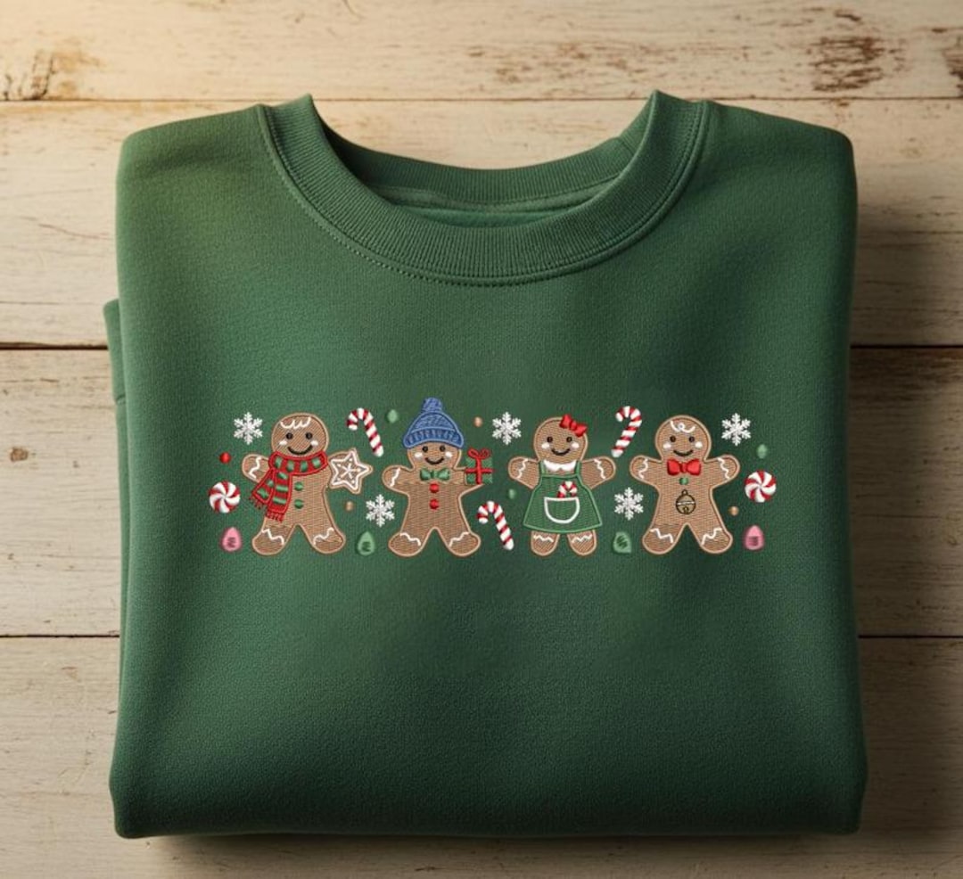 Gingerbread Family Embroidery Design, Cute Christmas Gingerbread Boy ...