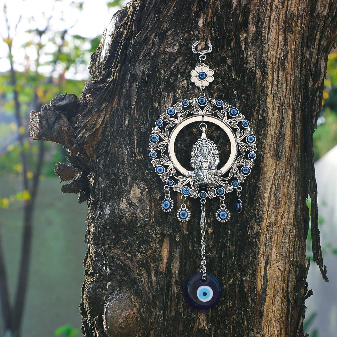 Ganesha Evil Eye Wall Hanging - Hindu Car Charm Amulet - Etsy