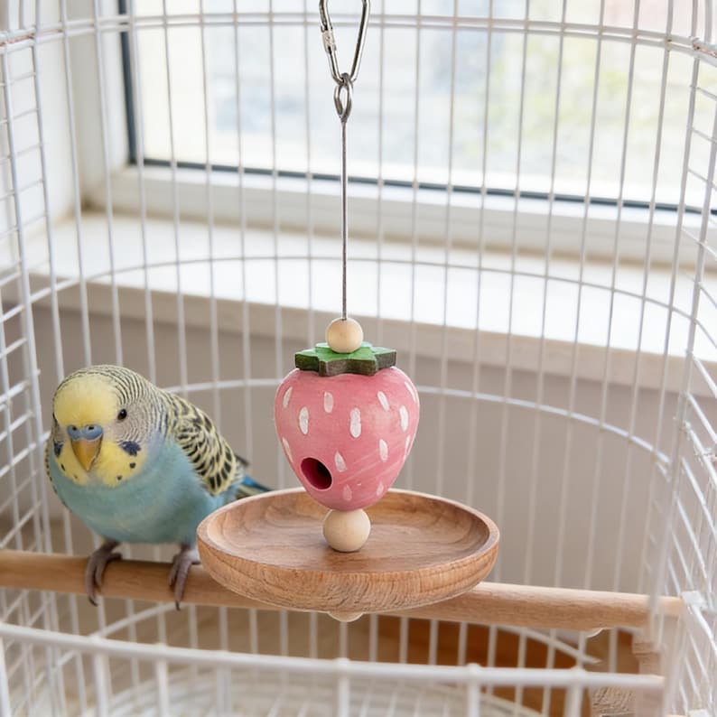 Ork Bird Toy Strawberry Foraging Toy, Treat Dispenser, Bird Enrichment ...