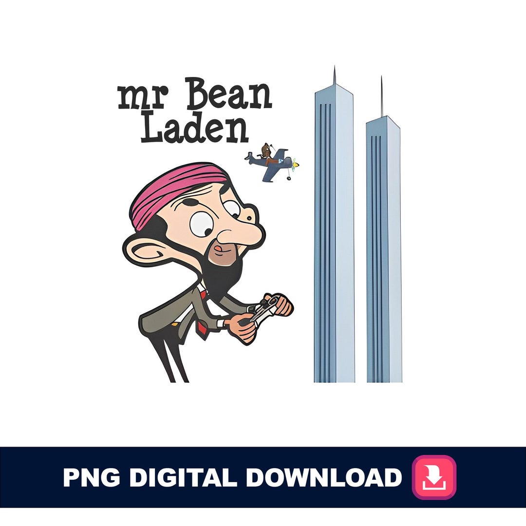 Mr Bean Laden Dark Humor Meme PNG, Controversial Parody Graphic ...