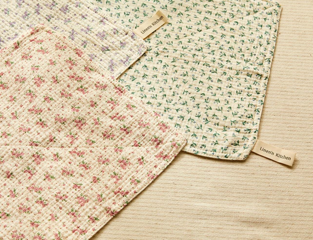 100% Cotton Flower Patten Gauze Dishcloths, Reusable Kitchen Cleaning ...