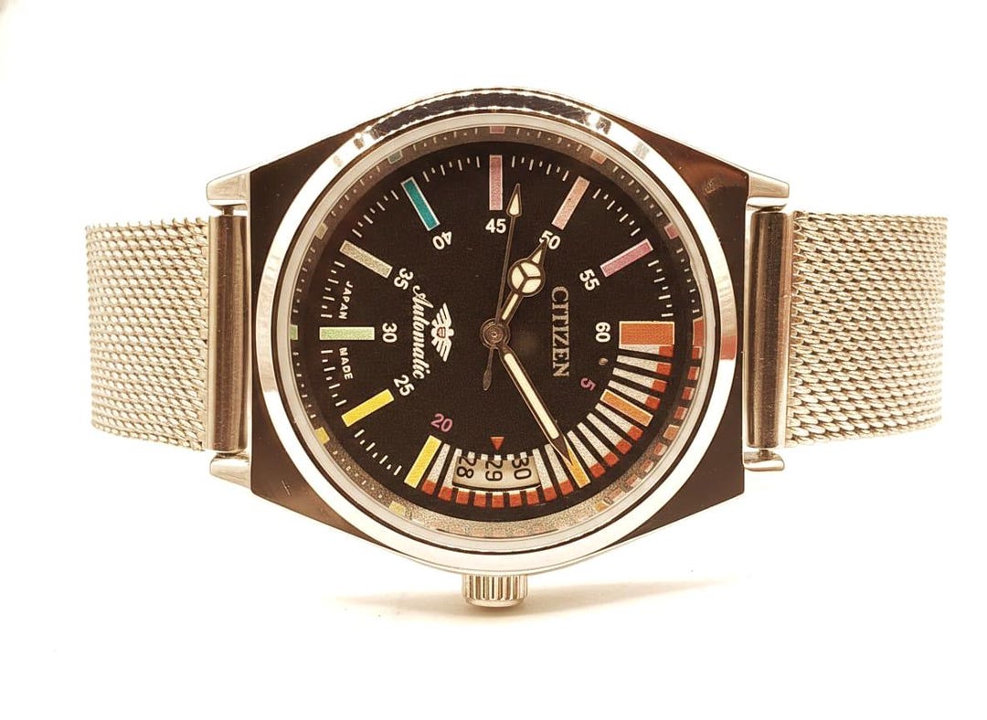 Citizen 8200A Automatic Men's Watch: Black Dial,date, CK Bracelet 21 ...