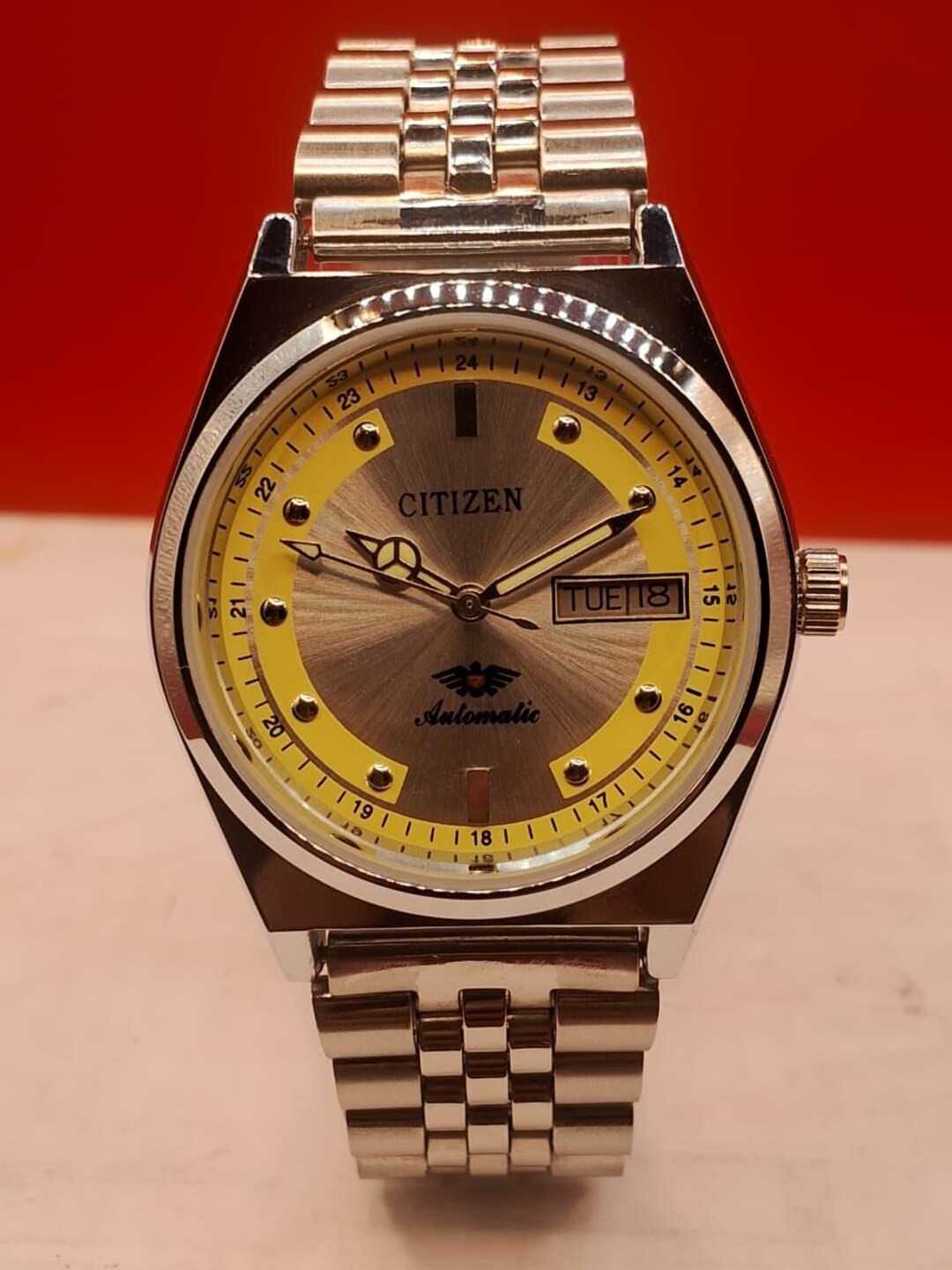 Citizen 8200A Automatic Men's Watch: Silver Dial, Day Date, Jobli ...