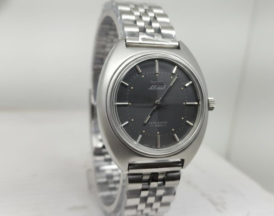 HMT Akarsh Mechanical, Hand Watch 17 Jewels Dial Colour Grey Stainless ...