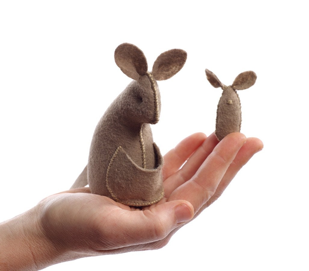 Kangaroo PDF Pattern felt kangaroo DIY sewing kit beginner | Etsy